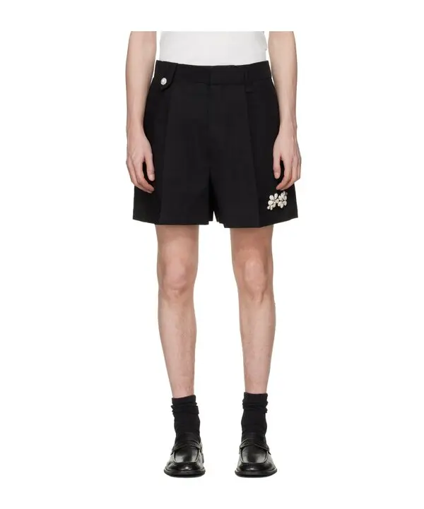 Simone Rocha Belt Loop Shorts - Black
