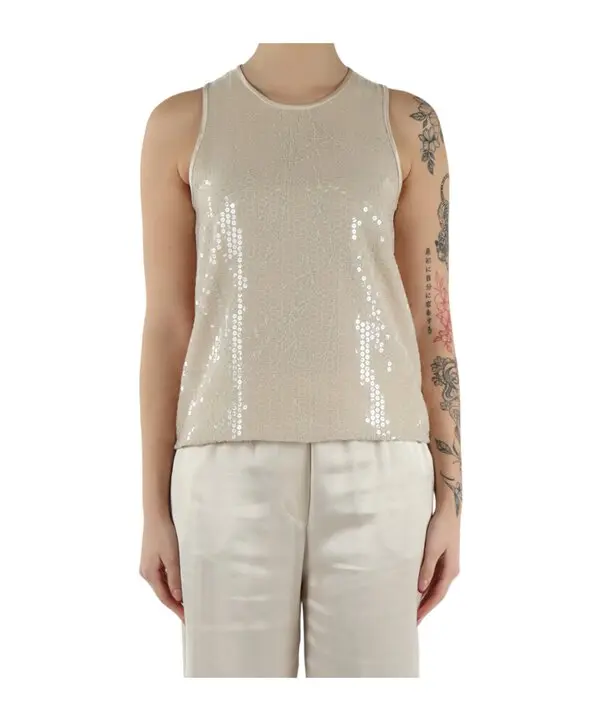 Peserico Sequin Embellished Georgette Top