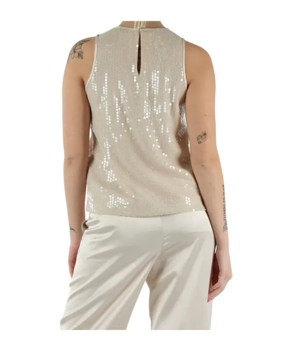 Peserico Sequin Embellished Georgette Top