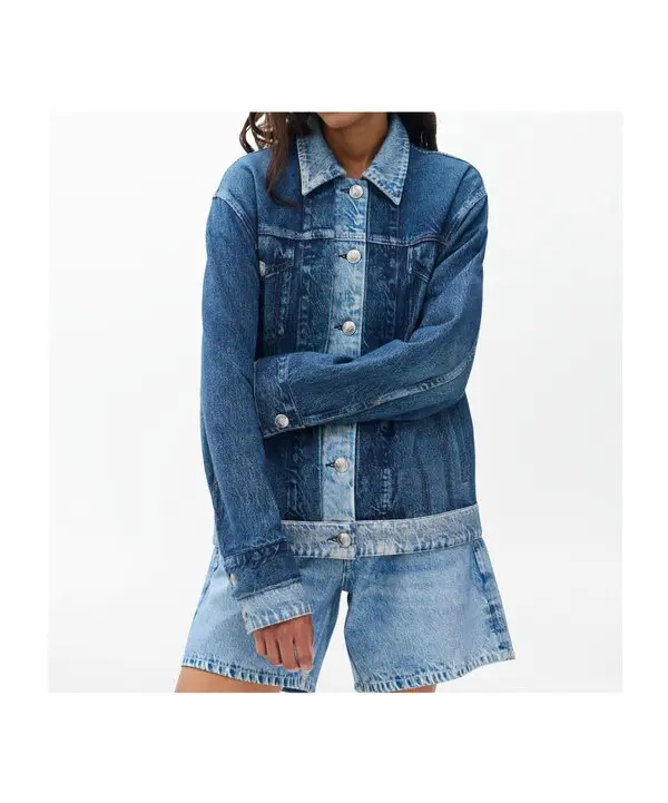 RAG  BONE Rag & Bone Long Sleeve Denim Jacket With Lapel And Button Front