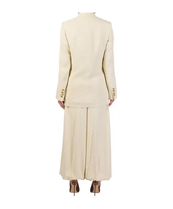 Etro Double Breasted Blazer With Paisley Print - Ivory
