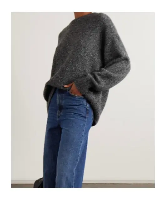 Arch4 Crew Neck Knitwear With Ribbed Cuffs And Hem - Black