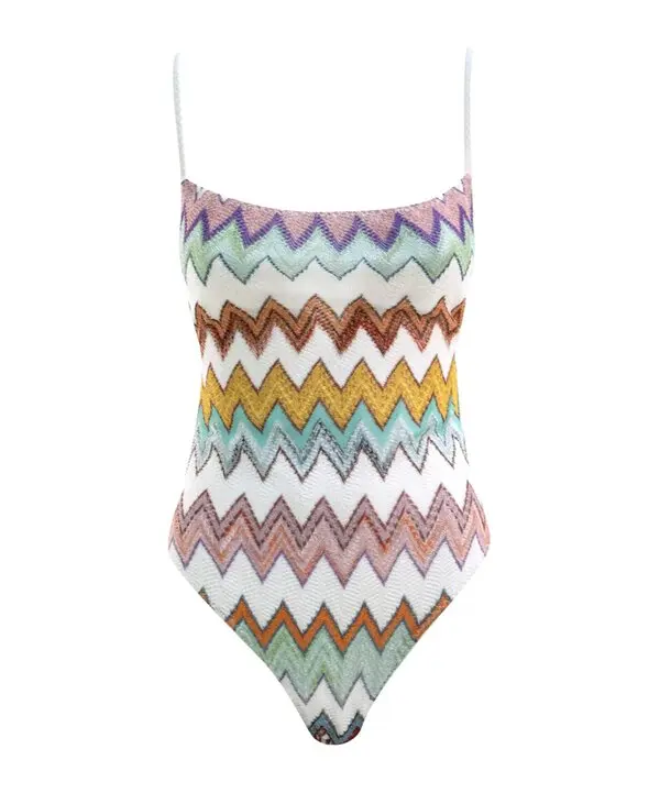 Missoni Chevron Pattern Swimsuit - White