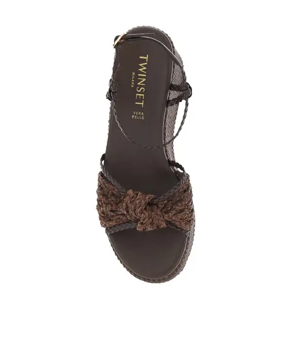 TWINSET Woven Platform Heeled Sandals