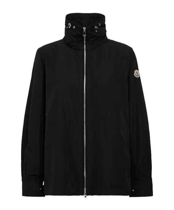 Moncler Enette Tech Hooded Short Parka Jacket - Black