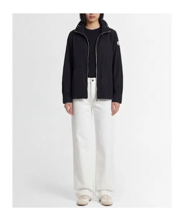 Moncler Tech Hooded Short Parka Jacket - Black