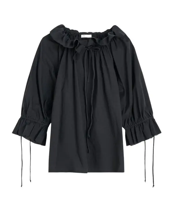 BY MALENE BIRGER Long Sleeve Ruffle Cover-up - Black