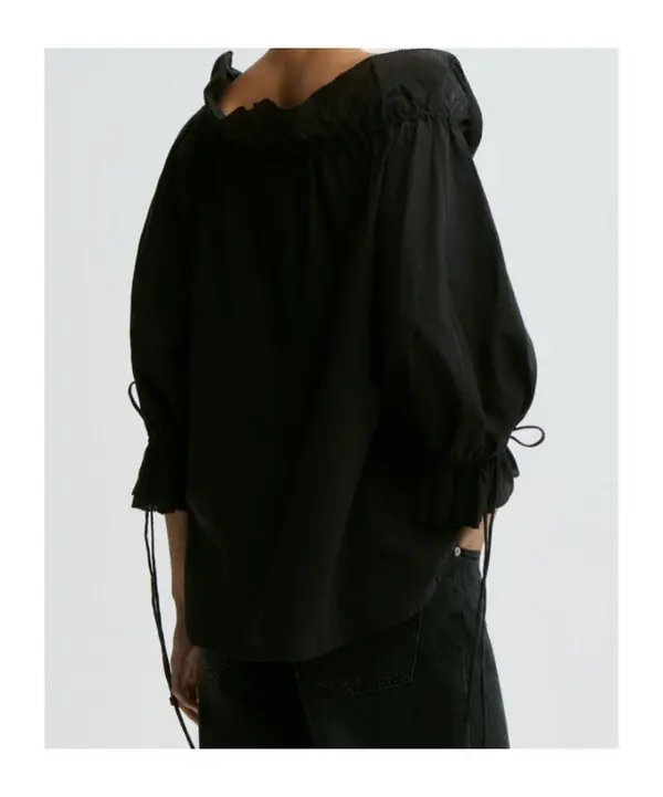 BY MALENE BIRGER Long Sleeve Ruffle Cover-up - Black