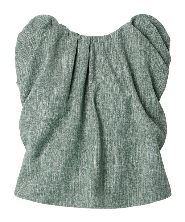 Co Name' Strapless Sweetheart Neckline Textured Top - Gray