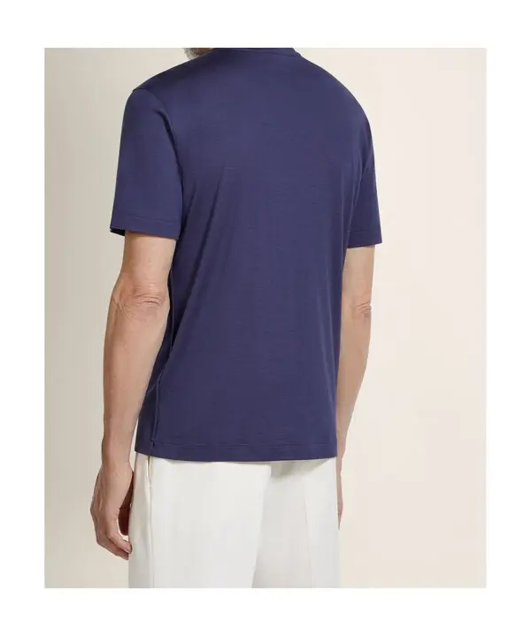 Zegna Ink Blue Vellus Aureum T-shirt - Dark Blue