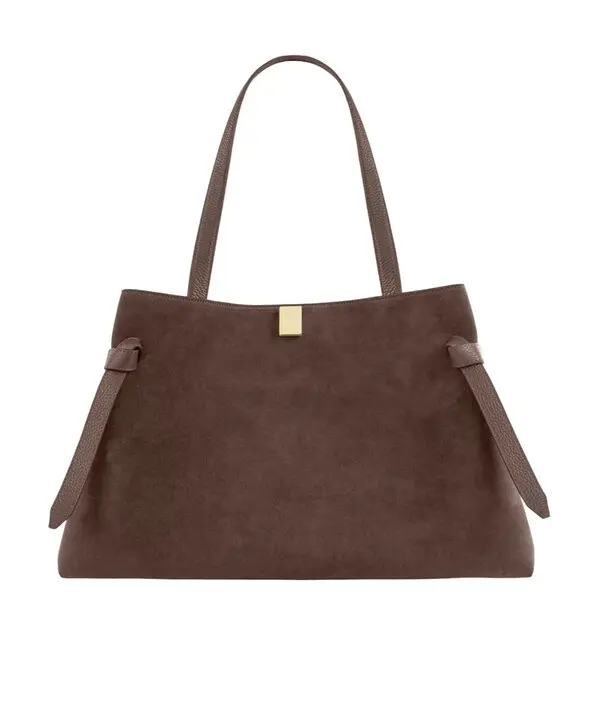 Yuzefi Gyoza Suede Tote Bag - Brown