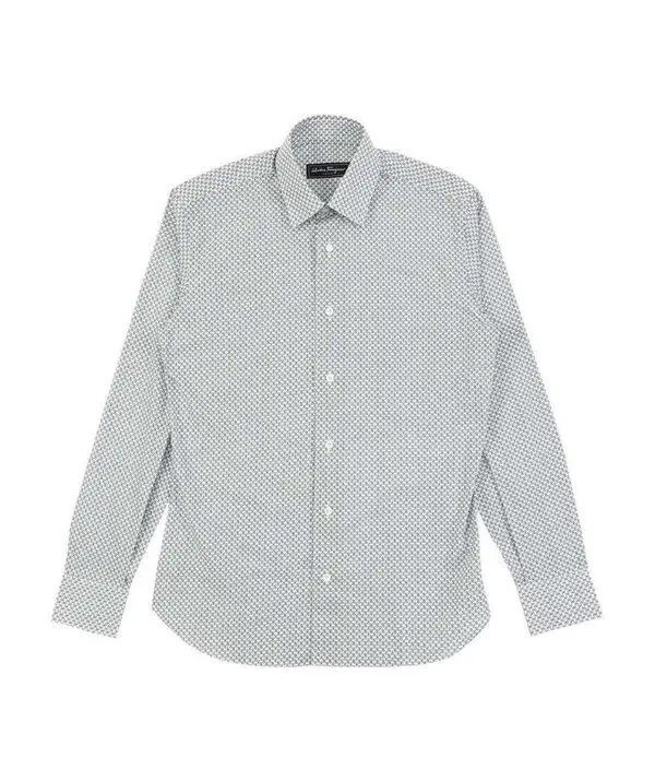 FERRAGAMO Logo Lapel Shirt - Gray