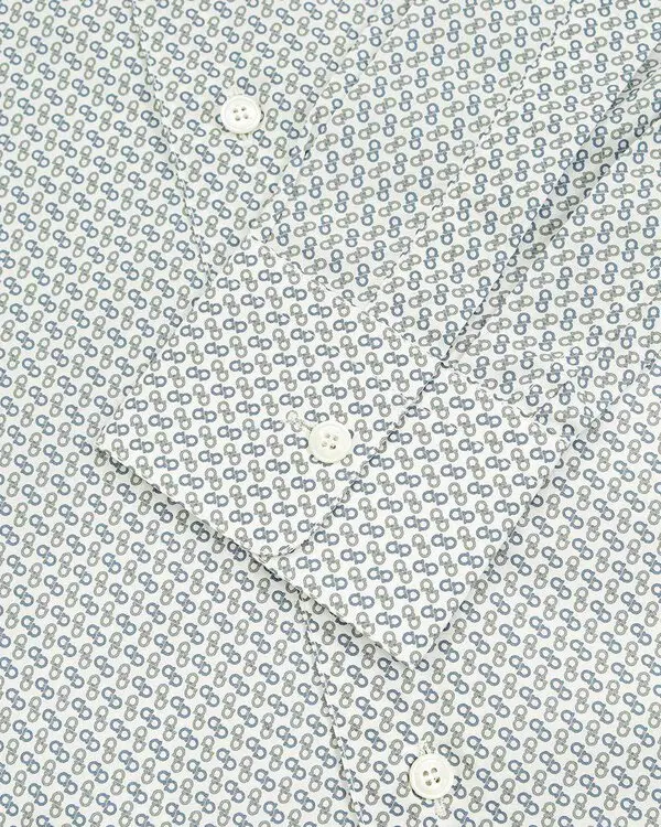 FERRAGAMO Logo Lapel Shirt - Gray