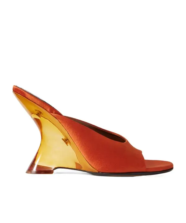 Dries Van Noten Sculptural Heel Mules - Orange