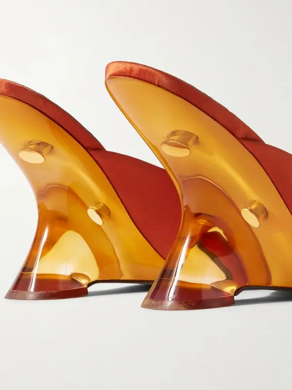 Dries Van Noten Sculptural Heel Mules - Orange