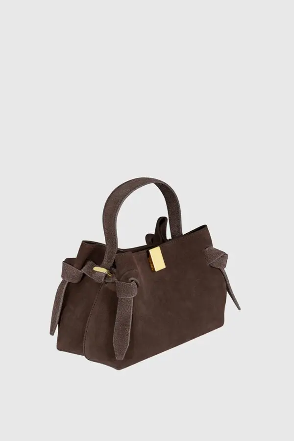 Yuzefi Magnetic Buckle Shoulder Bag - Brown