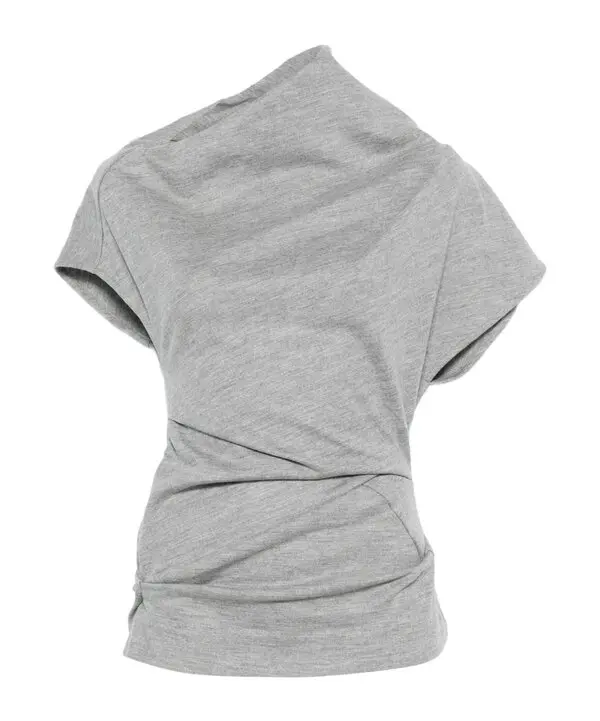 ENTIRE STUDIOS Short-sleeved Turtleneck Top With Draped Detailing