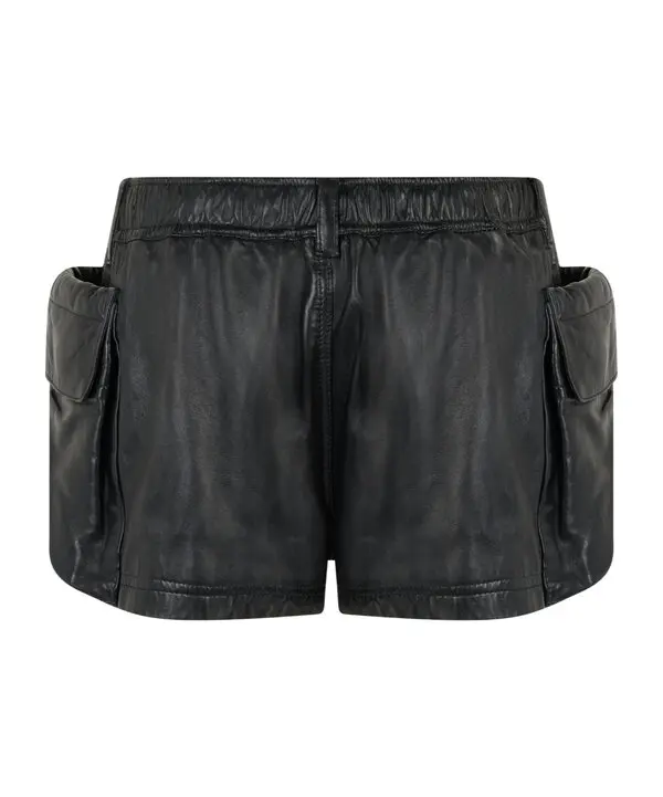 R13 Leather Cargo Shorts
