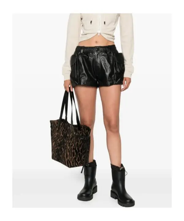 R13 Leather Cargo Shorts