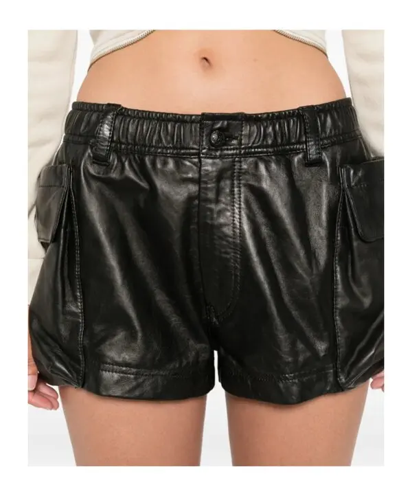 R13 Leather Cargo Shorts
