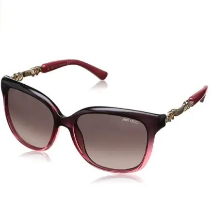JIMMY CHOO Burgundy Square Frame Sunglasses - Gray