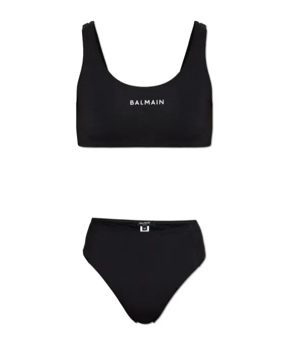 Balmain Two-piece Swimsuit Set - Black