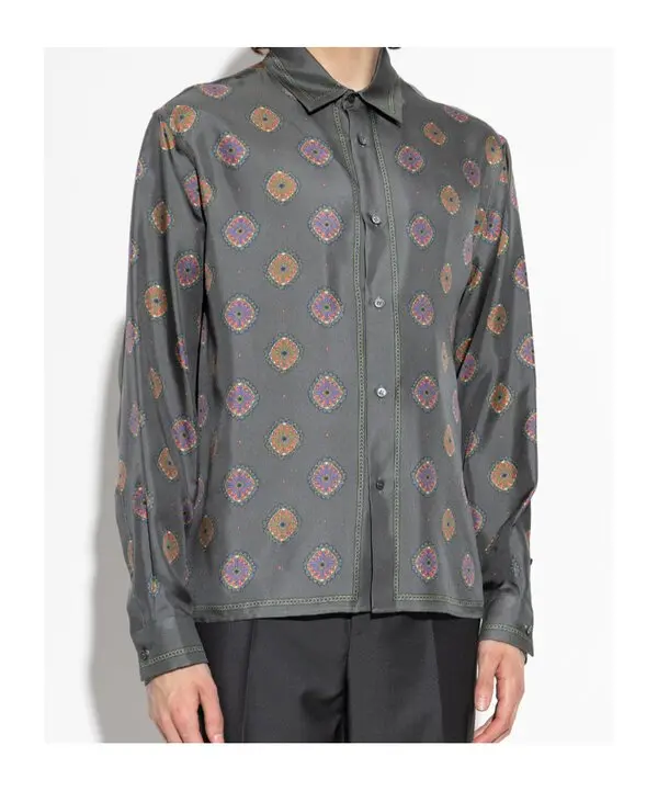Versace Pattern-printed Twill Regular Shirt - Gray