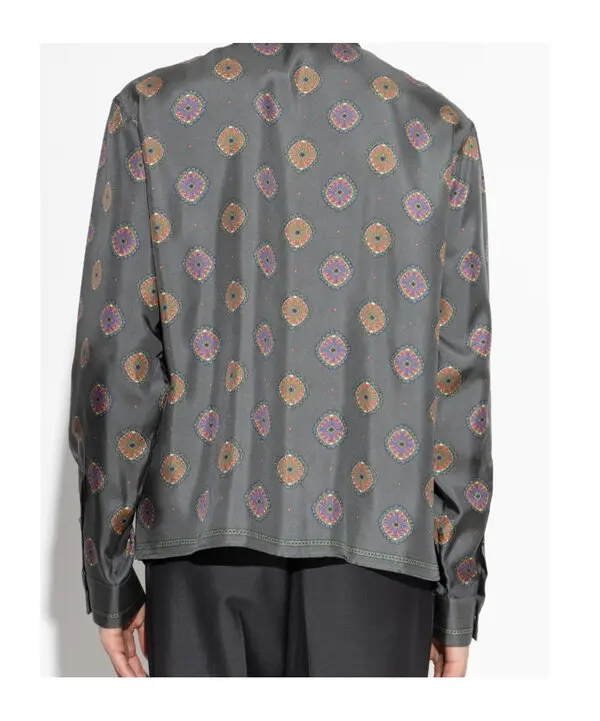 Versace Pattern-printed Twill Regular Shirt - Gray