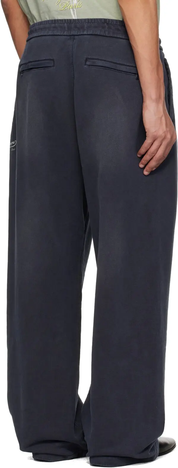WOOYOUNGMI Faded Logo Drawstring Wide-leg Pants