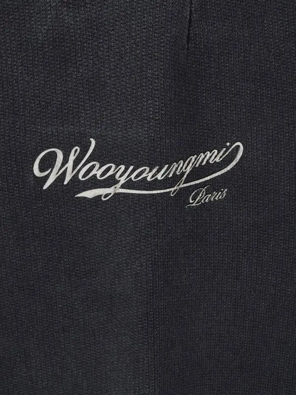 WOOYOUNGMI Faded Logo Drawstring Wide-leg Pants