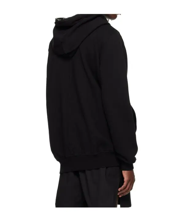 Rick Owens Zip Hooded Cotton Sweatshirt - Black