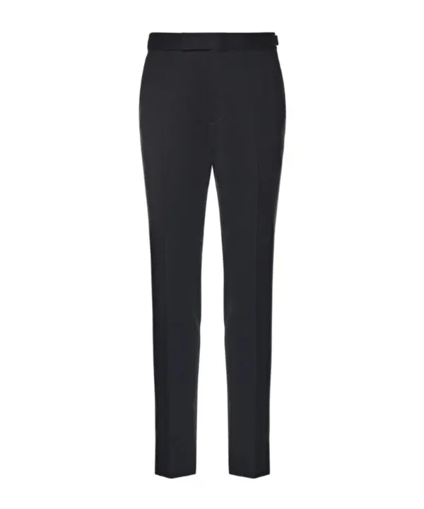 Zegna Tailored Straight-leg Wool Pants With Buckle Detail