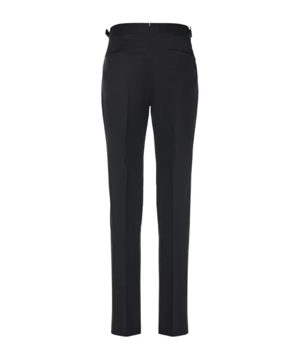 Zegna Tailored Straight-leg Wool Pants With Buckle Detail