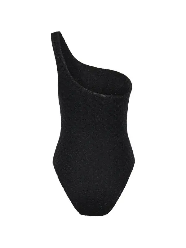 Missoni One-shoulder Sleeveless Swimsuit - Black