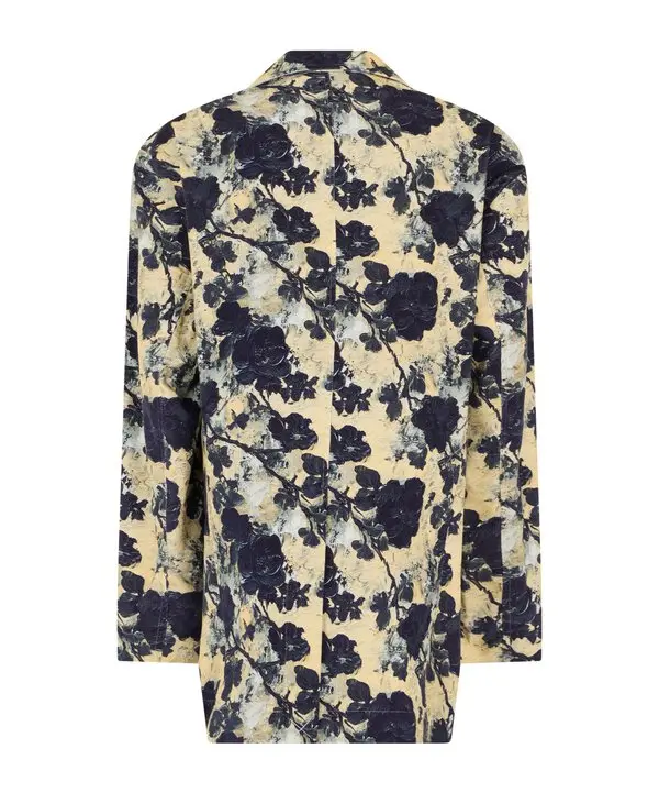 R13 Floral Print Single-breasted Peak Lapel Blazer