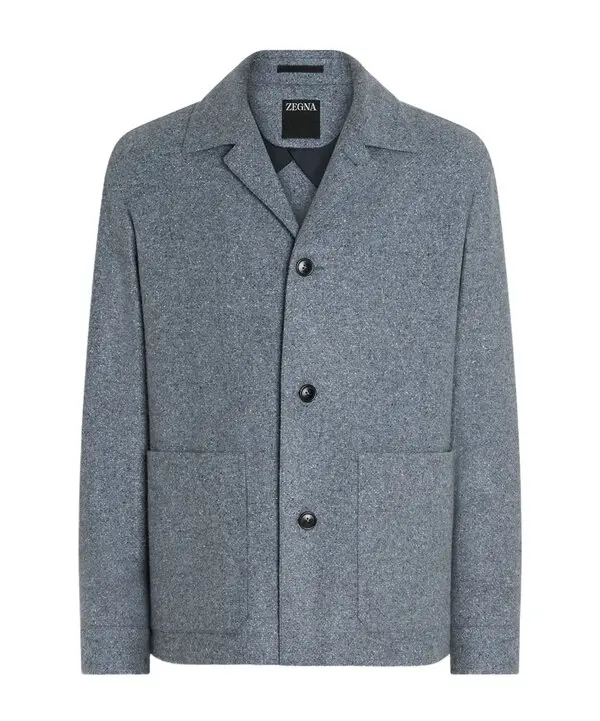 Zegna Pocket Button Jacket - Light Blue