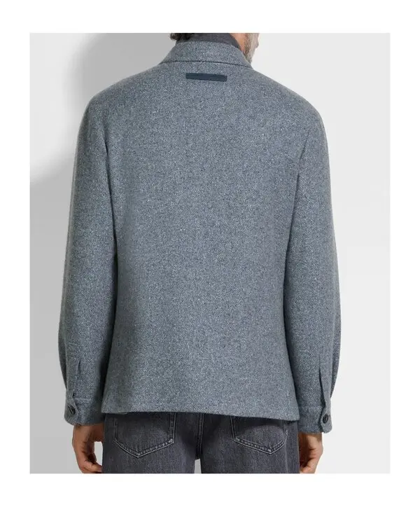 Zegna Pocket Button Jacket - Light Blue