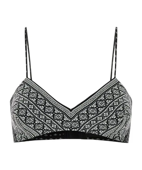 Ermanno Scervino Fantasia Printed Bra Top - Black