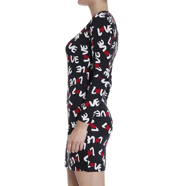 Moschino Love" Print Long Sleeve Dress