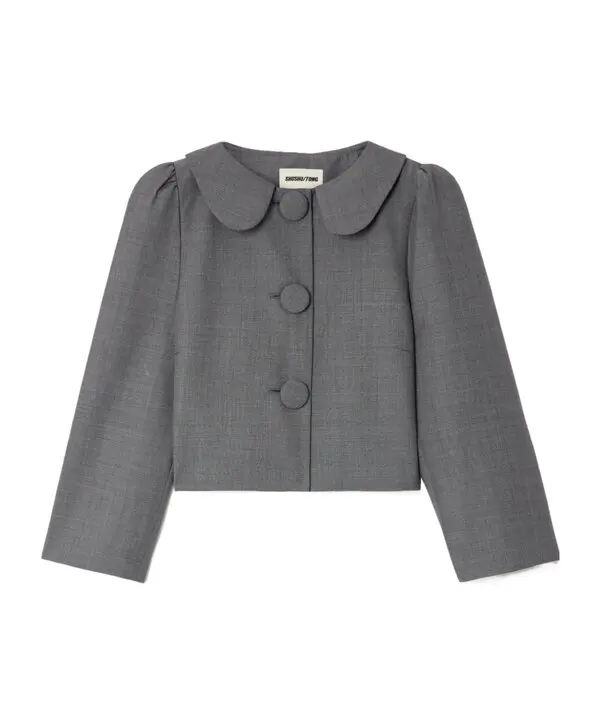 SHUSHU/TONG Cropped Jacket With Gathered Shoulders