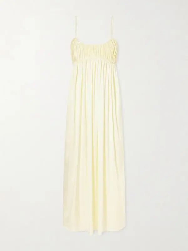 Tove Katrine Satin Midi Dress - Yellow