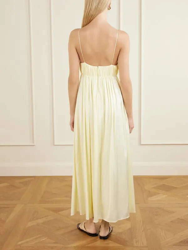 Tove Katrine Satin Midi Dress - Yellow