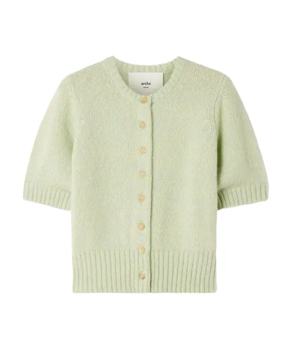 Arch4 Short-sleeved Knitted Cardigan - Nude