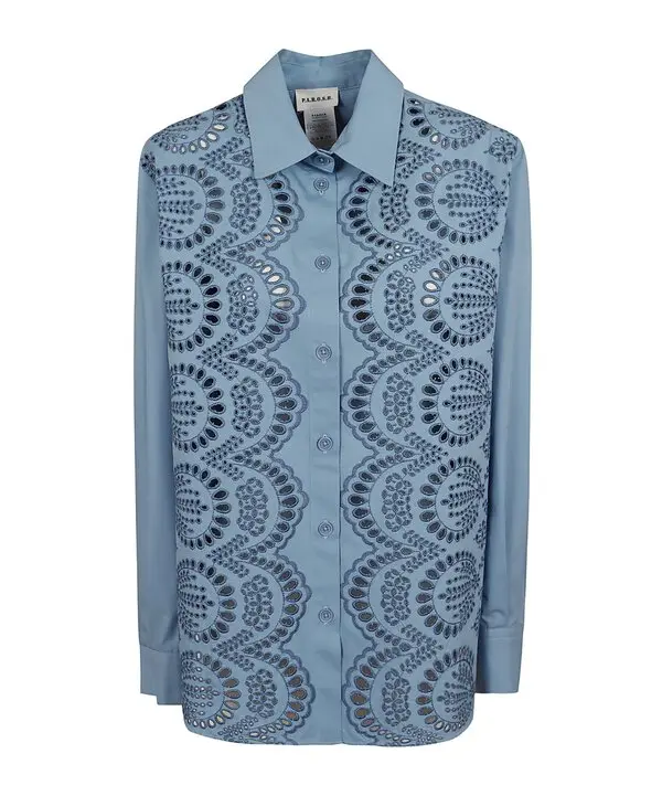 P.a.r.o.s.h Embroidered Long-sleeve Shirt - Blue
