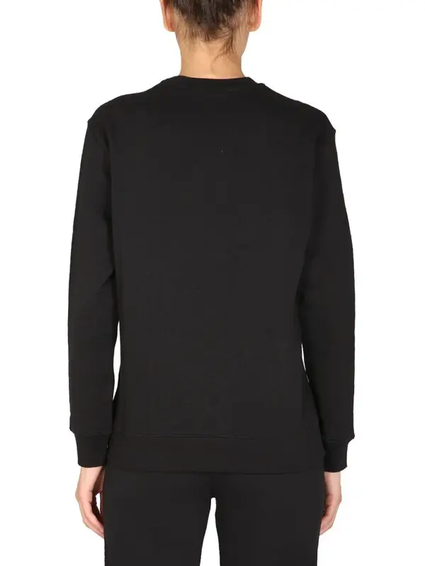 MSGM Logo Print Crew Neck Sweatshirt - Black
