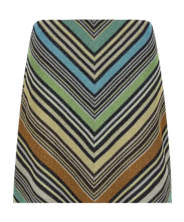 Missoni Chevron Lamé Mini Skirt - Black