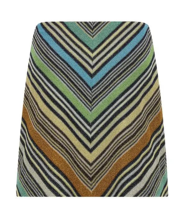Missoni Chevron Lamé Mini Skirt - Black