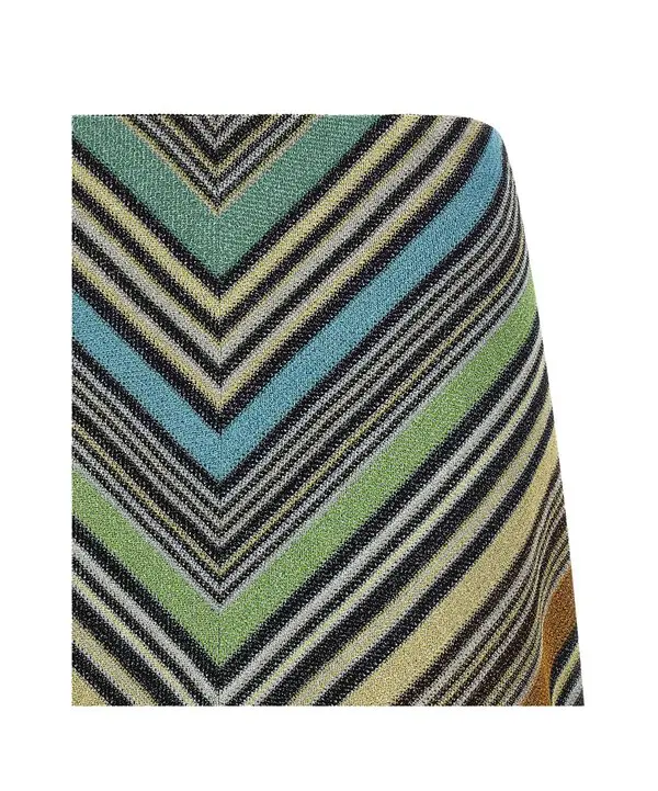 Missoni Chevron Lamé Mini Skirt - Black