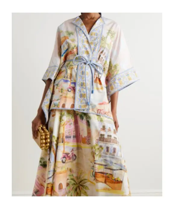 Farm Rio Printed Batwing Sleeve Blouse