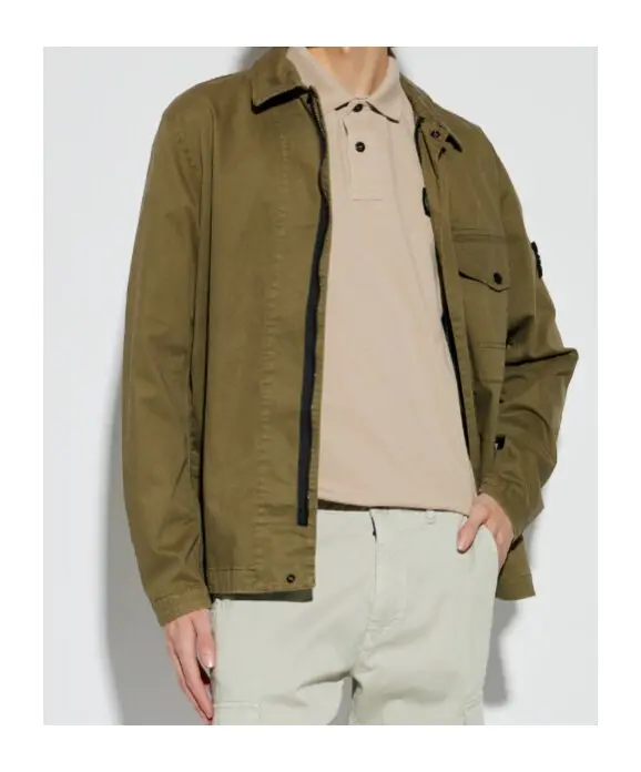 Stone Island Long-sleeved Cotton Shirt Jacket - Green